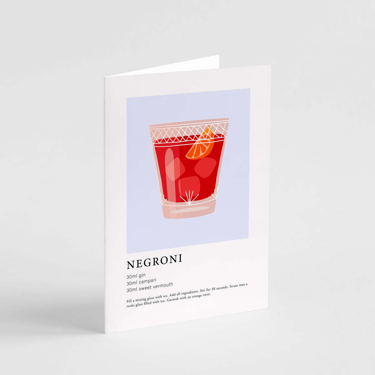 Negroni Cocktail Card – Popsy Press